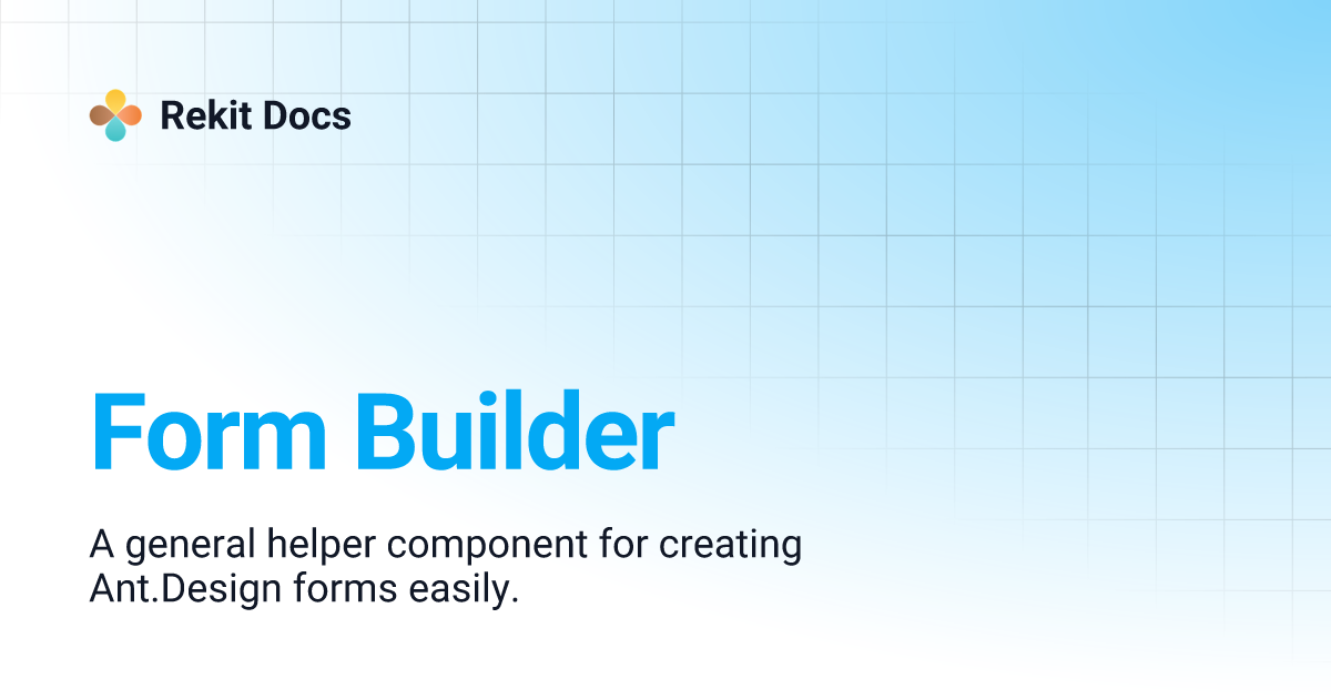 Form Builder | Rekit Docs